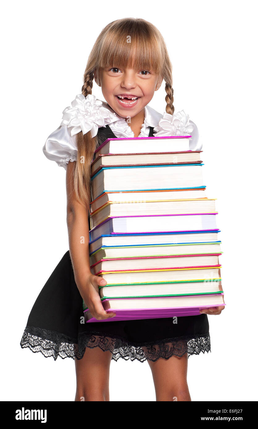 Little girl with books Stock Photo - Alamy