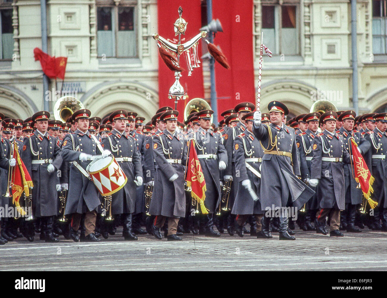 Nov. 7, 1987 - Moscow, Russia - A Soviet military band in Moscow's Red ...