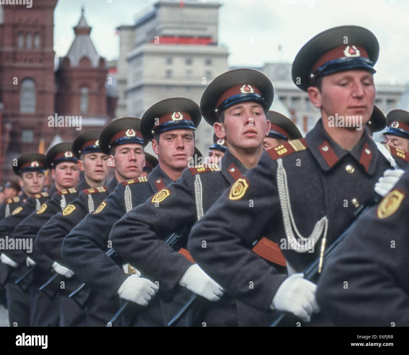 Nov. 7, 1987 - Moscow, Russia - A unit of armed Soviet Internal Troops ...