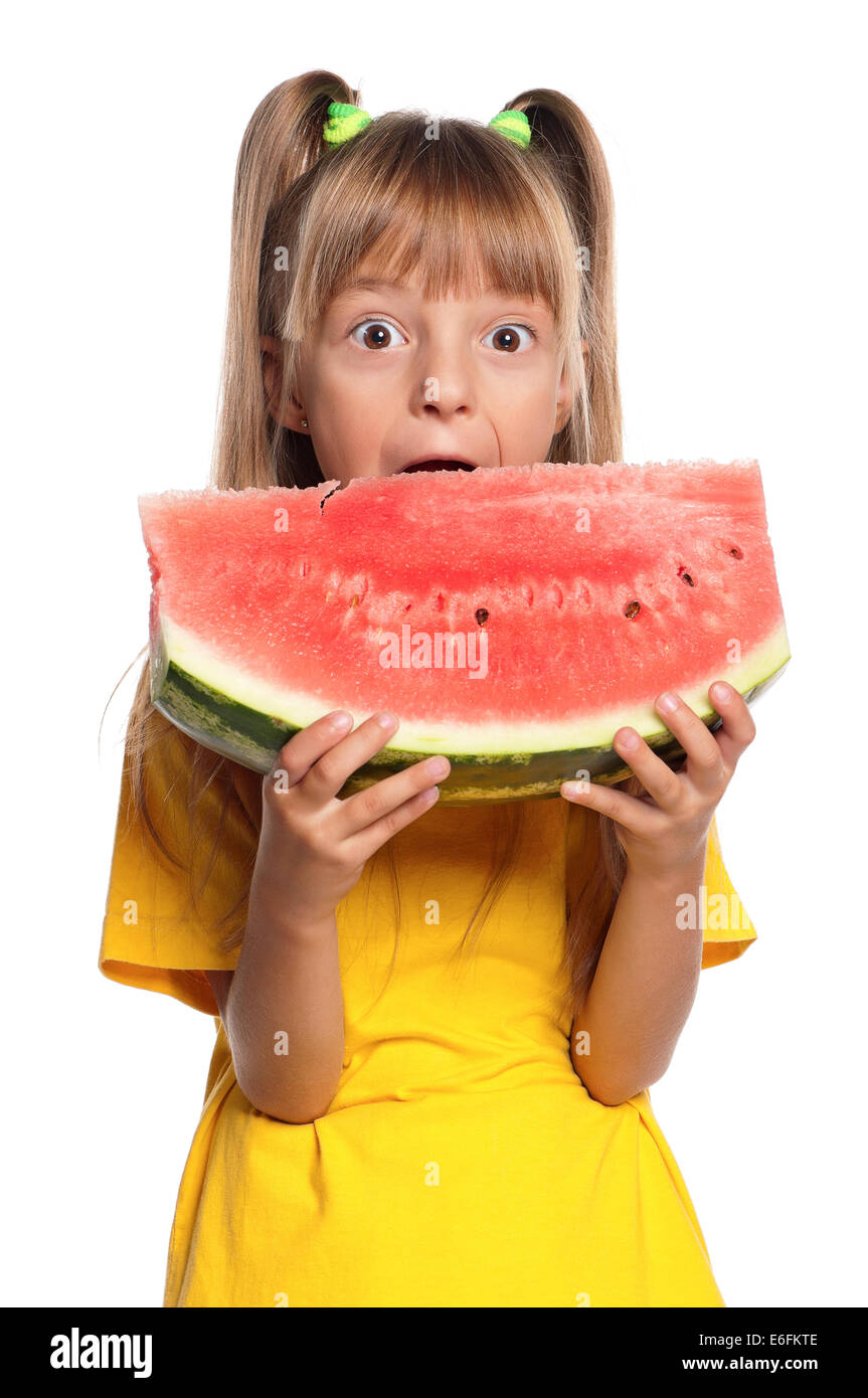 Little girl with watermelon Stock Photo - Alamy