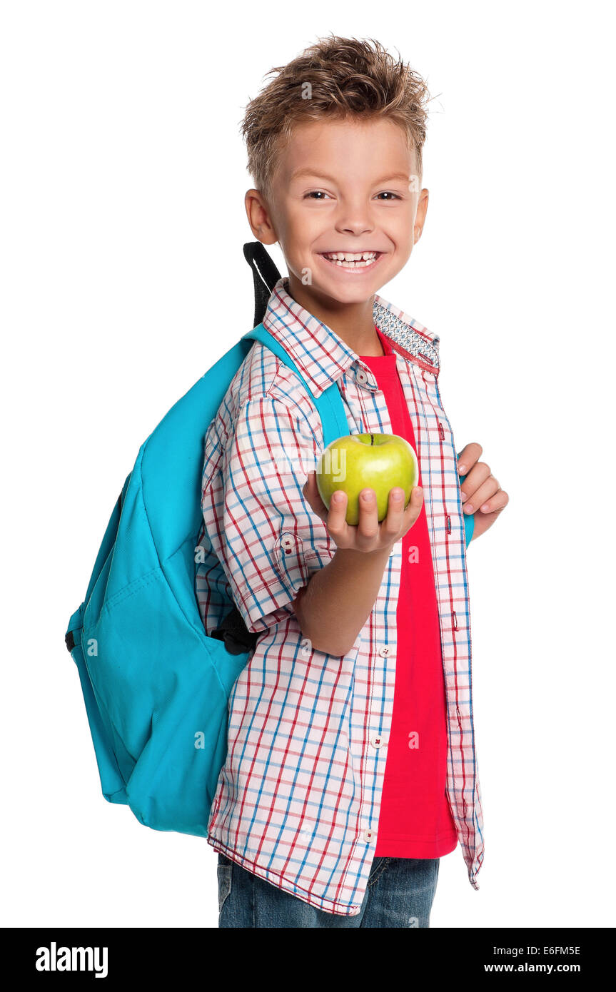 Boy with backpack Stock Photo - Alamy