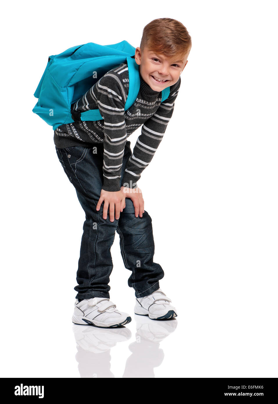 Boy with backpack Stock Photo - Alamy