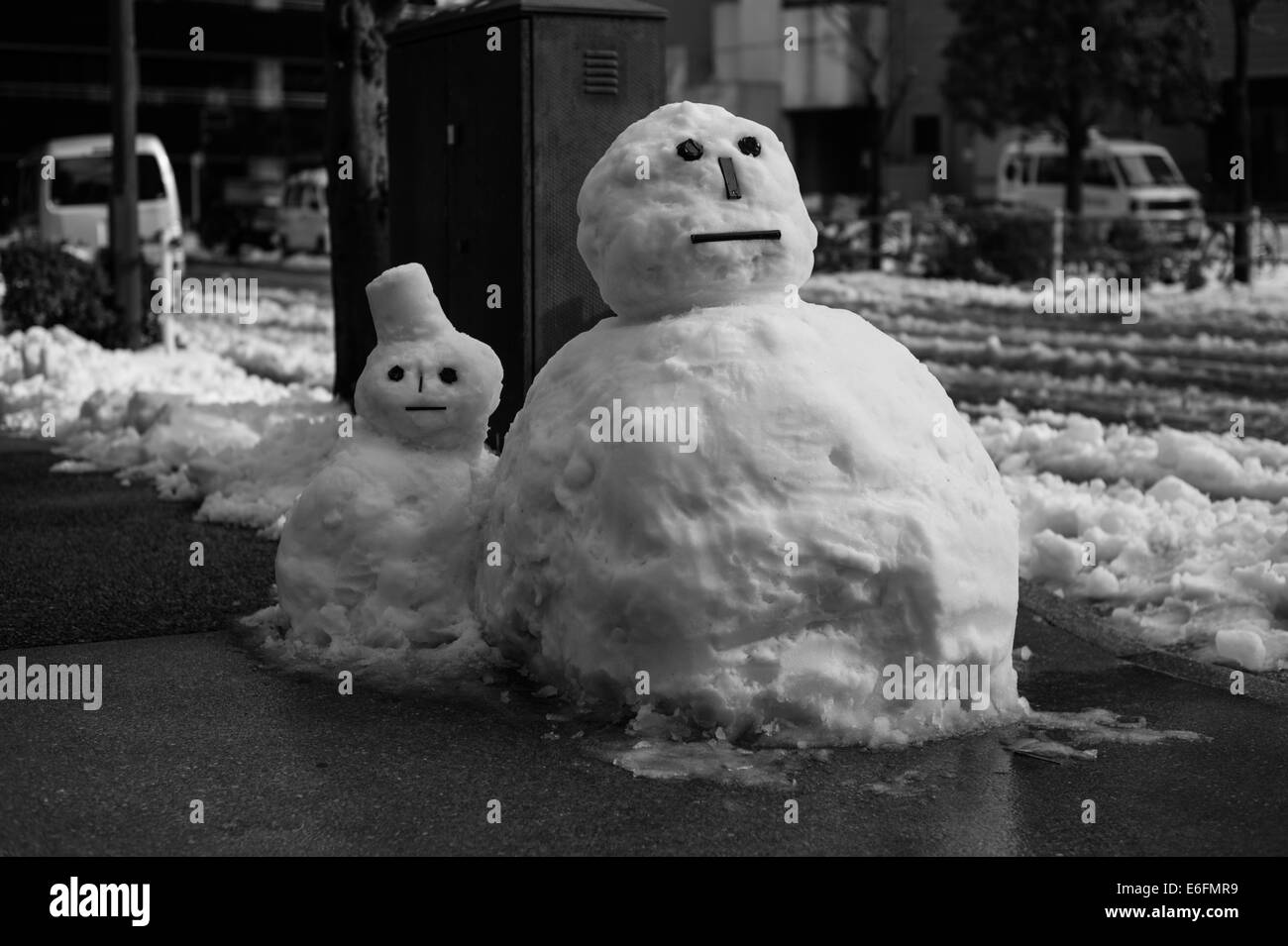 Snowman road Black and White Stock Photos & Images - Alamy