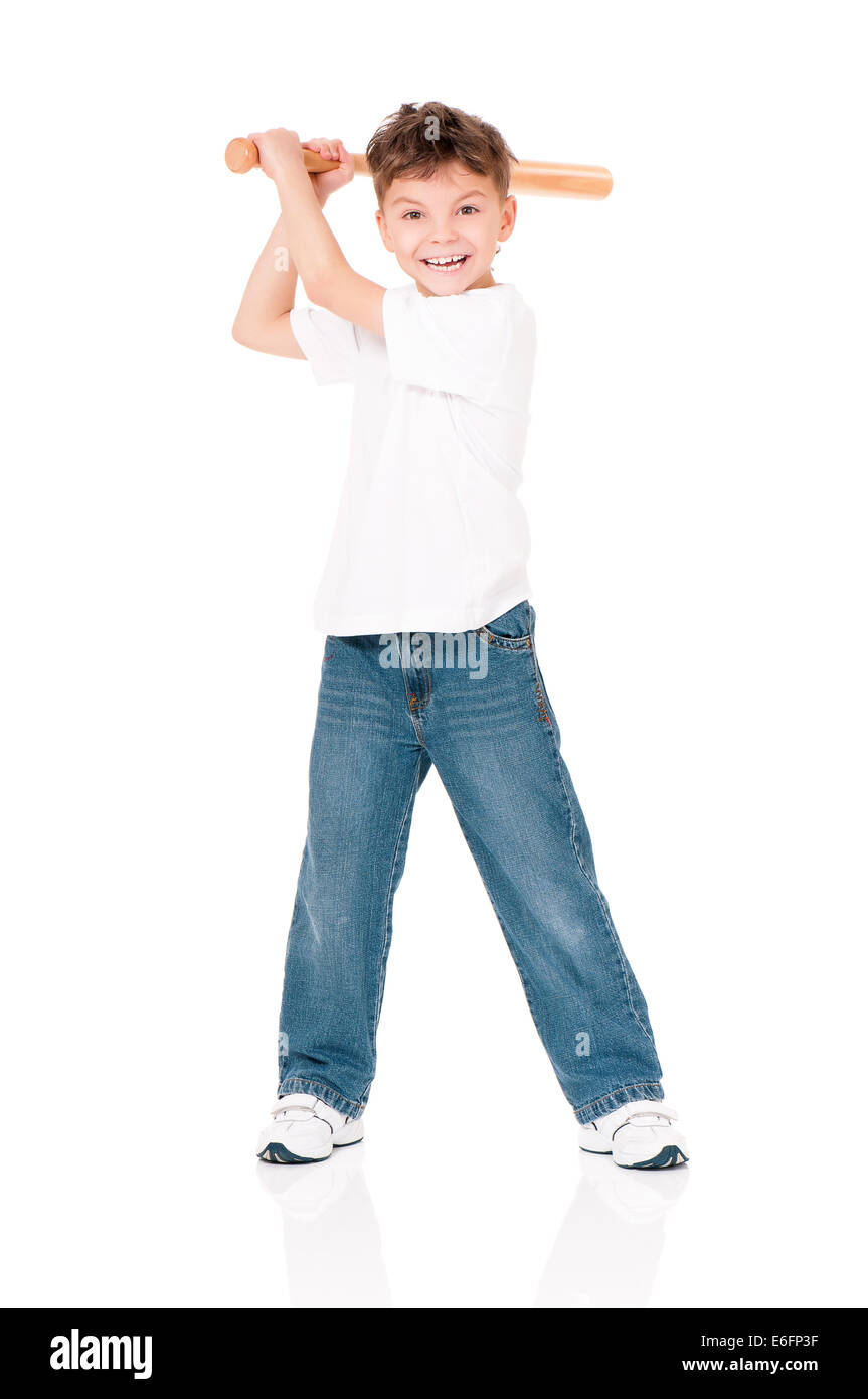 Boy with baseball bat Stock Photo - Alamy