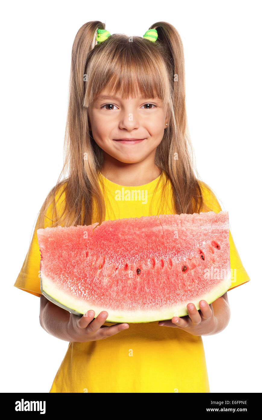 Little girl with watermelon Stock Photo - Alamy