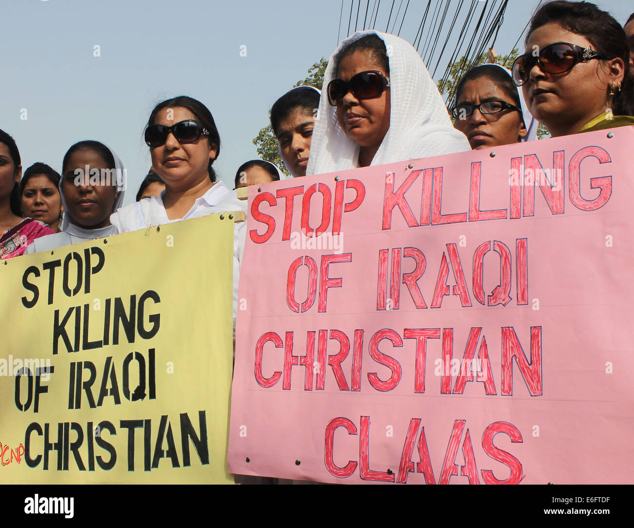 Pakistan. 21st Aug, 2014. Members of Pakistan Christian National Party ...
