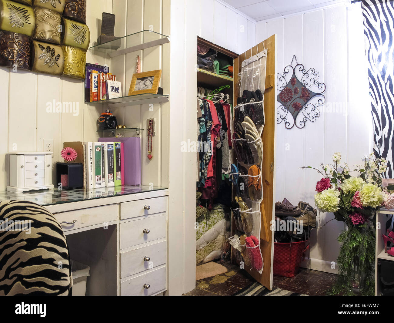 Woman's Closet and Dressing Table, Residential Home, USA Stock Photo ...