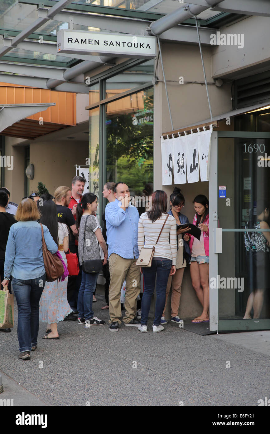 people customer waiting lineup outside Japanese restaurant Ramen ...