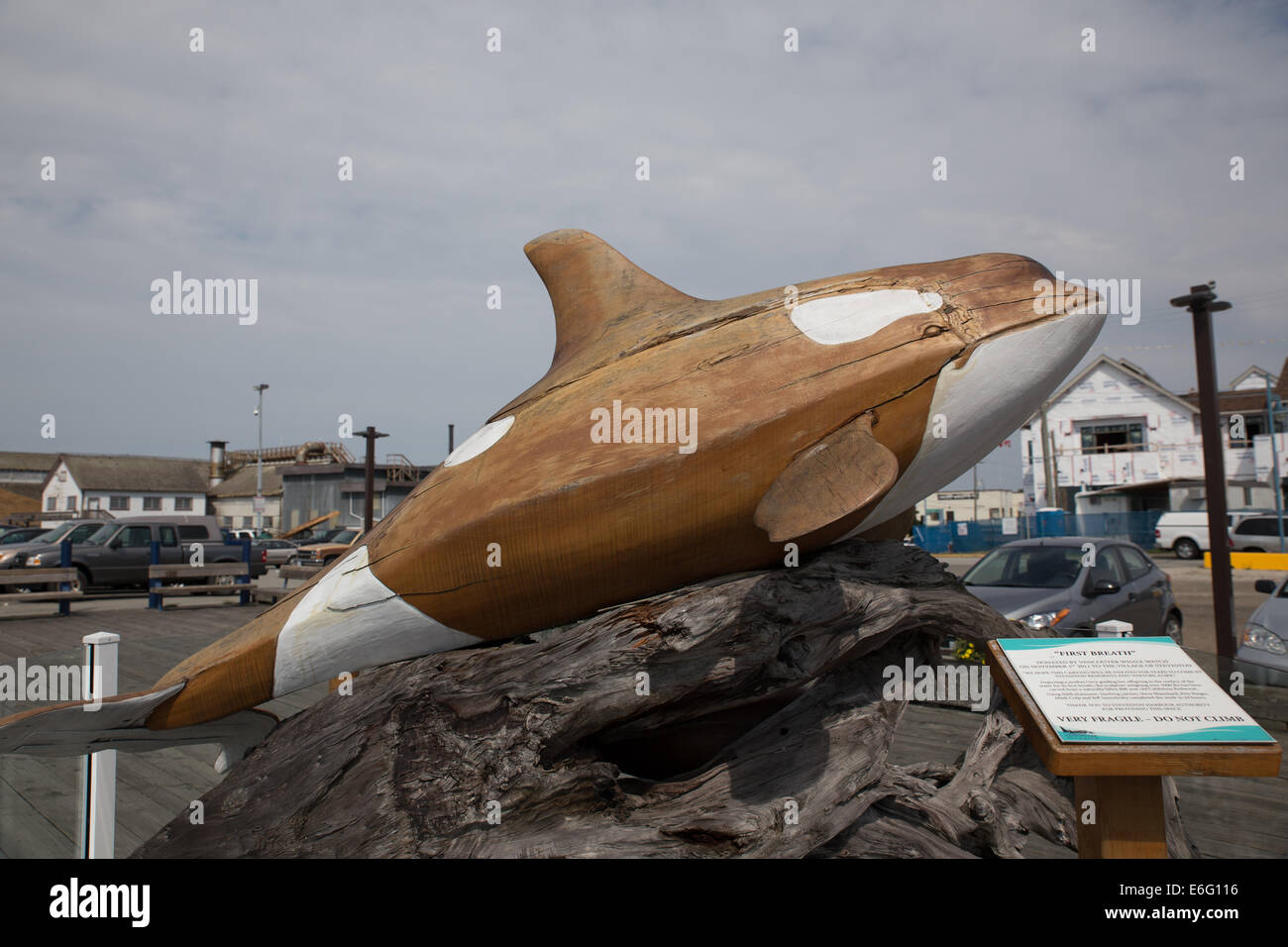 Vancouver steveston fish market wooden dolphin Stock Photo - Alamy