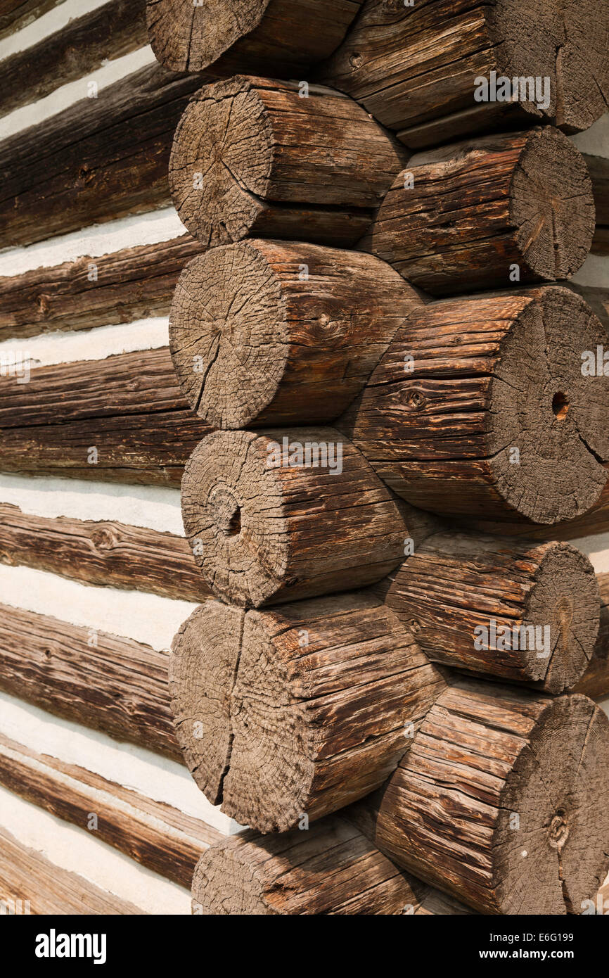Corner of Log Cabin Stock Photo - Alamy