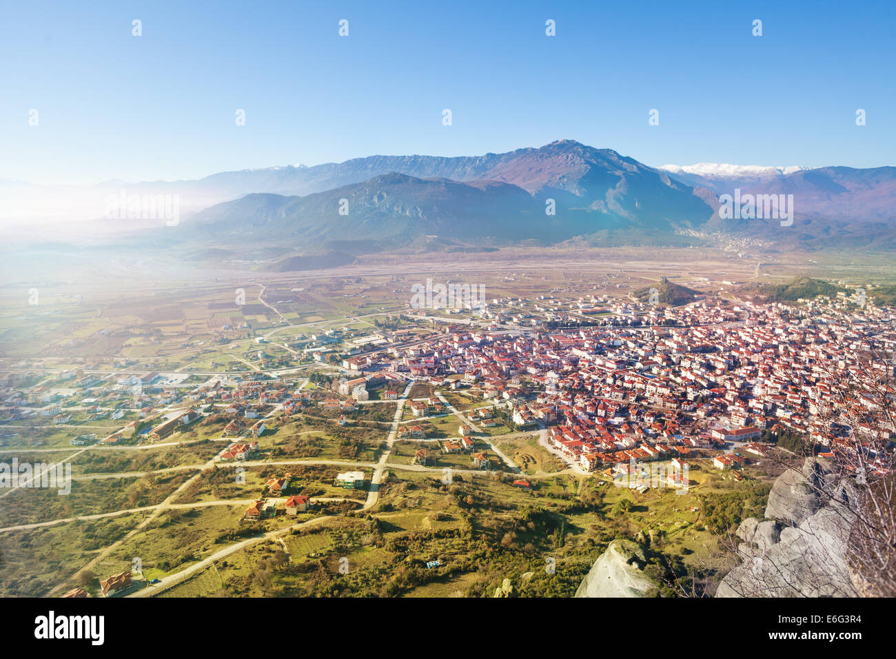 The Kalabaka town, view from monastery Stock Photo - Alamy