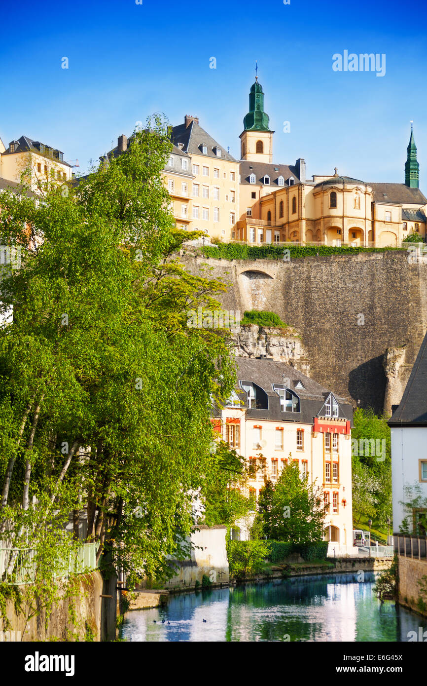 Cityscape view of Luxemburg with Alzette river Stock Photo - Alamy