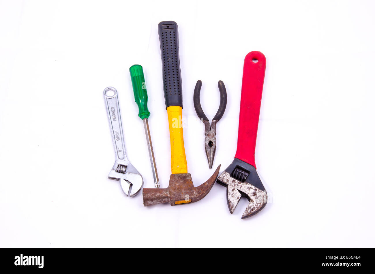 mechanic tool on white background Stock Photo - Alamy
