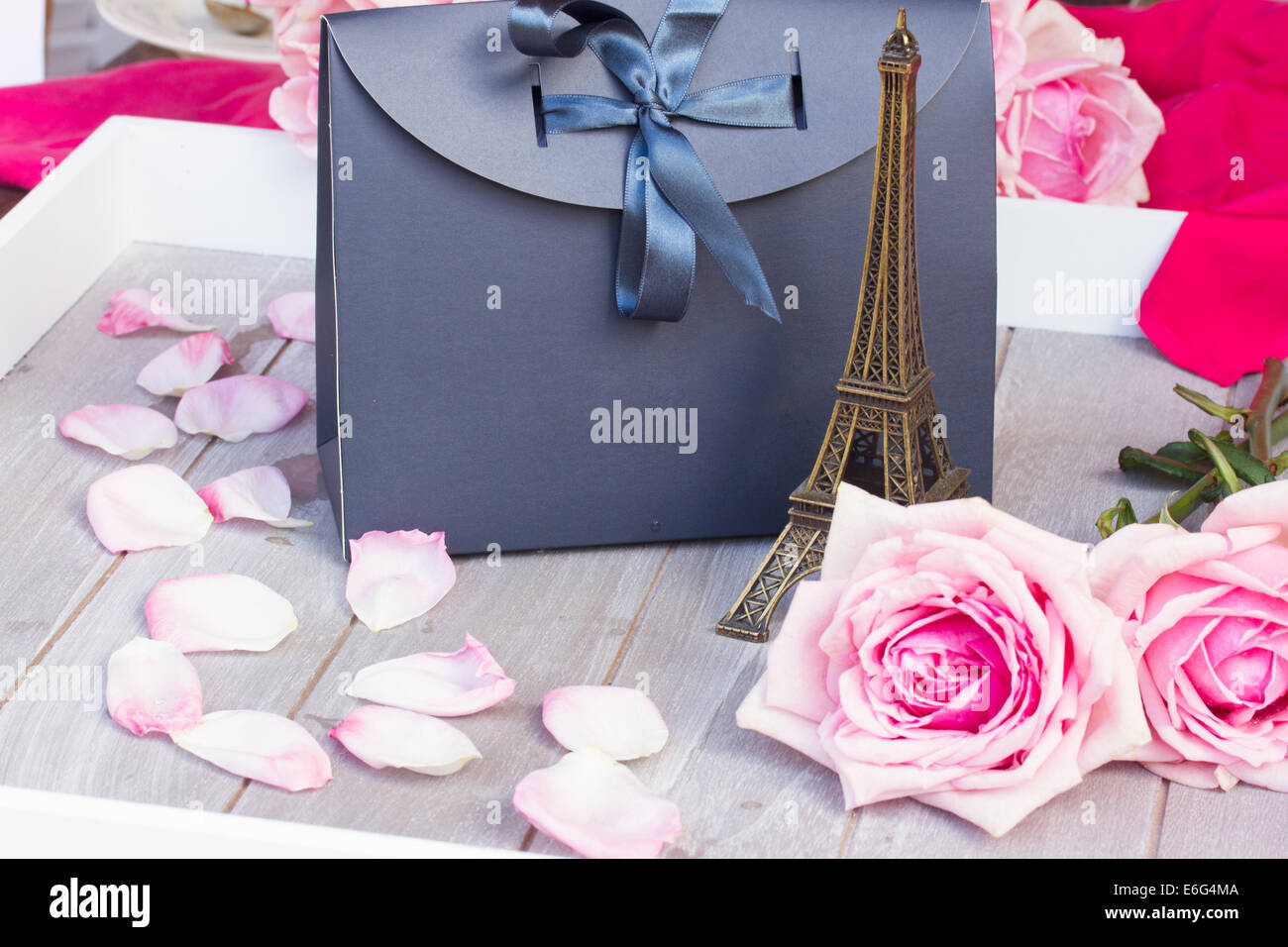 pink roses on table Stock Photo - Alamy