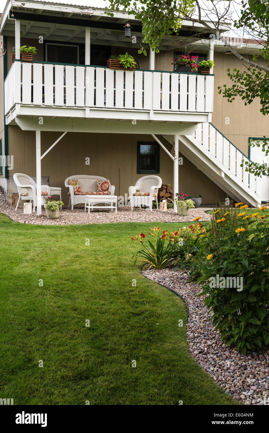 Residential House Exterior in Middle Class Neighborhood, MT, USA Stock ...