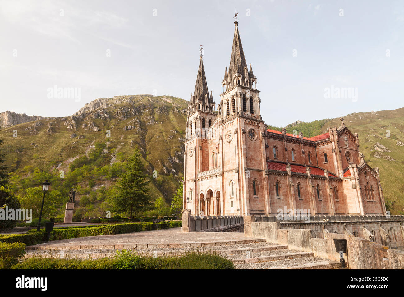 Santuary of Covadonga. Picos de Europa National Park. Asturias provence ...