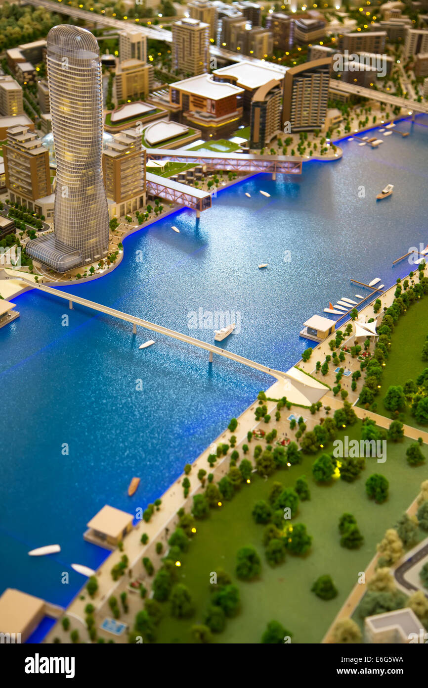 Model of the Belgrade Waterfront construction project in Belgrade ...