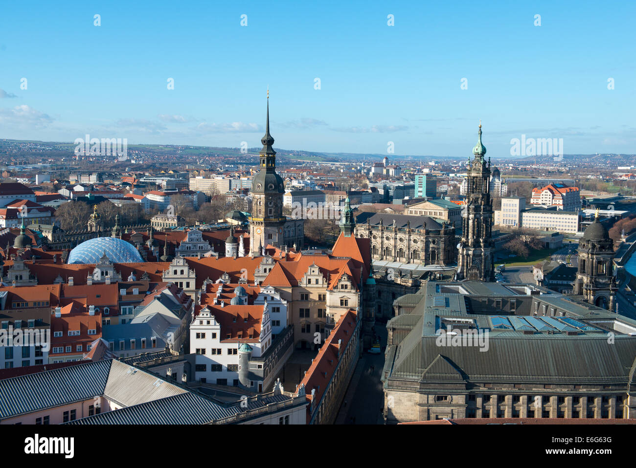 Panoramic view of Dresden from Frauenkirche church Stock Photo - Alamy