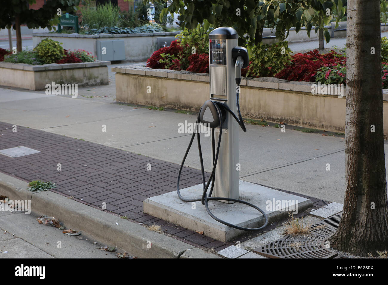 electric car street charging station Vancouver Stock Photo - Alamy