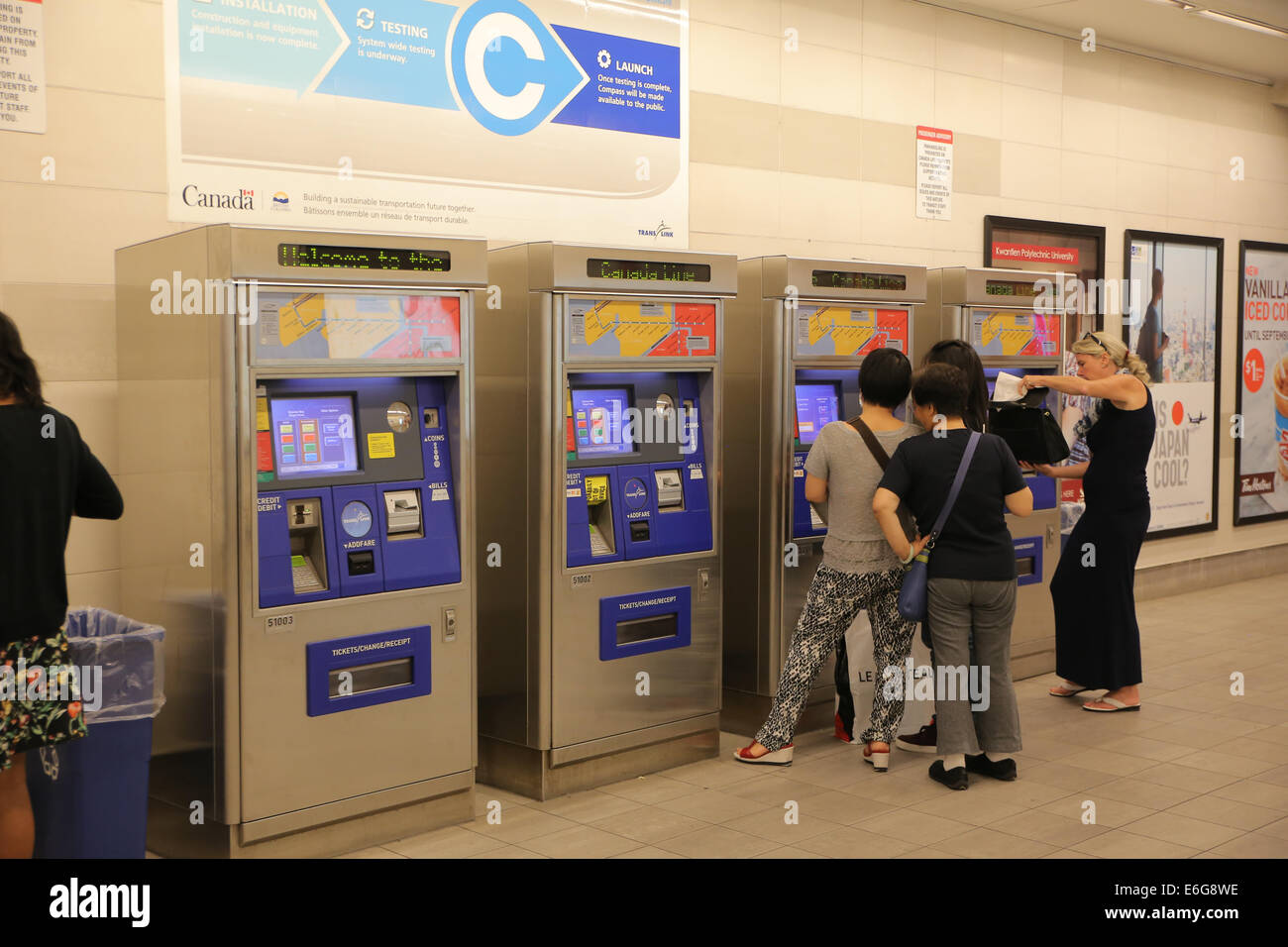 Vancouver skytrain ticket vending machine station Stock Photo - Alamy