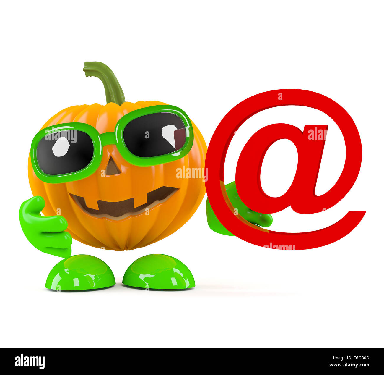 3d render of a pumpkin character holding an email address symbol Stock ...