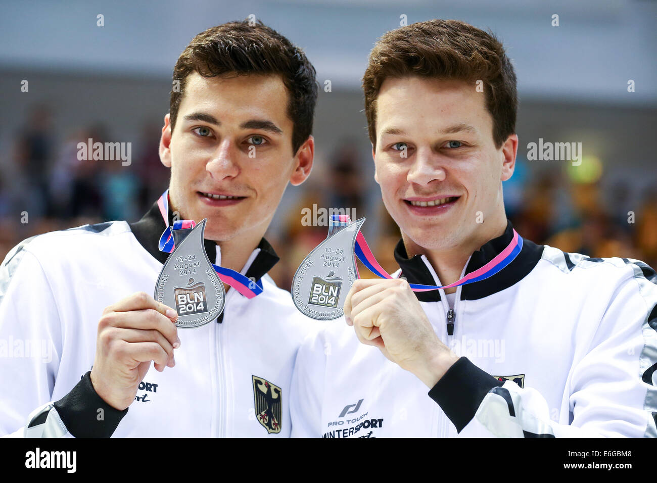 Berlin, Germany. 22nd Aug, 2014. Stephan Feck (L) and Patrick Hausding ...