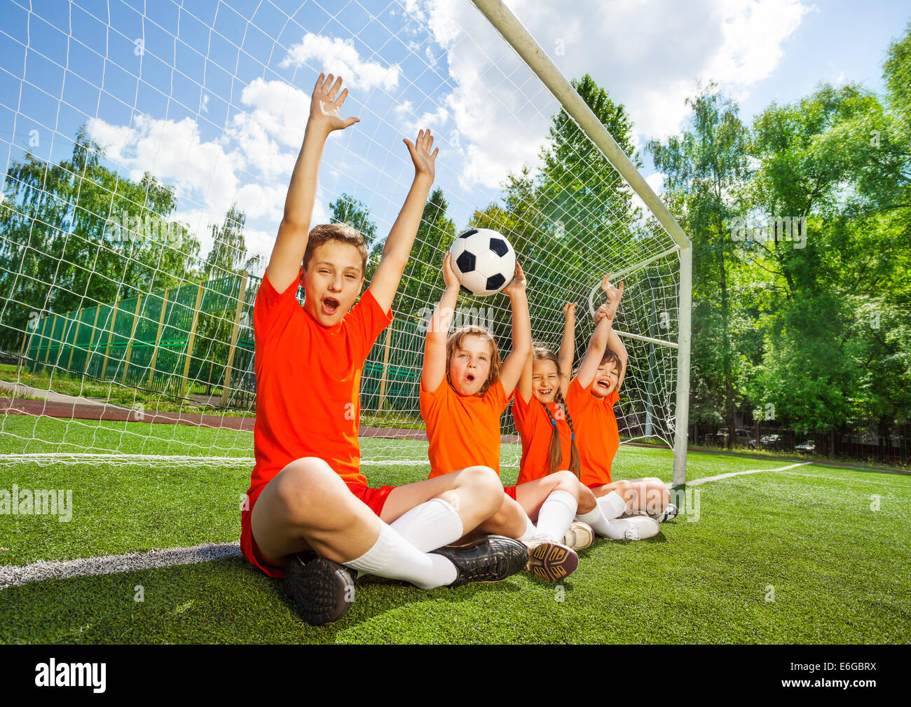 Kids football and row hi-res stock photography and images - Alamy