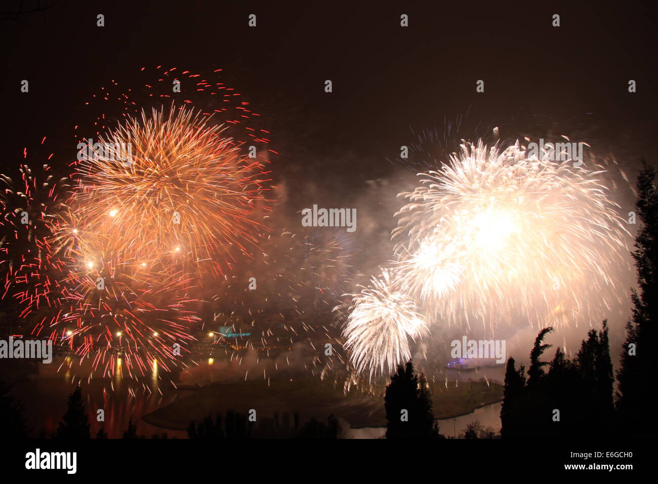 Fireworks over Halic, Istanbul Stock Photo - Alamy