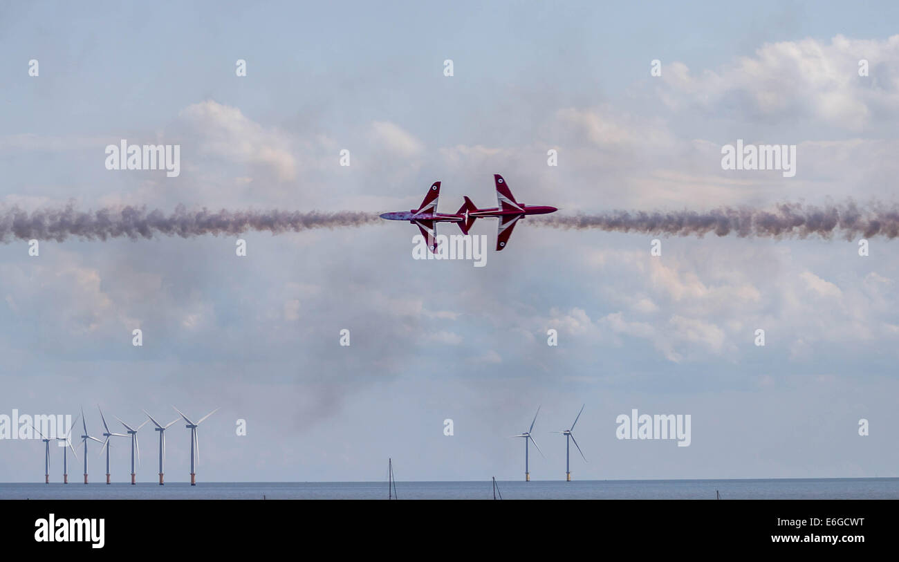 Red Arrows over Clacton Stock Photo - Alamy