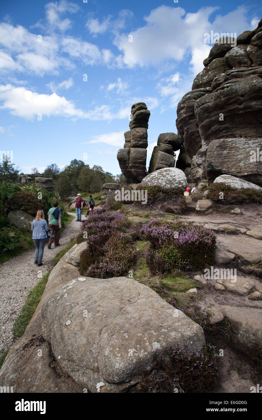 Brimham Rocks balancing natural rock formations in North Yorkshire ...