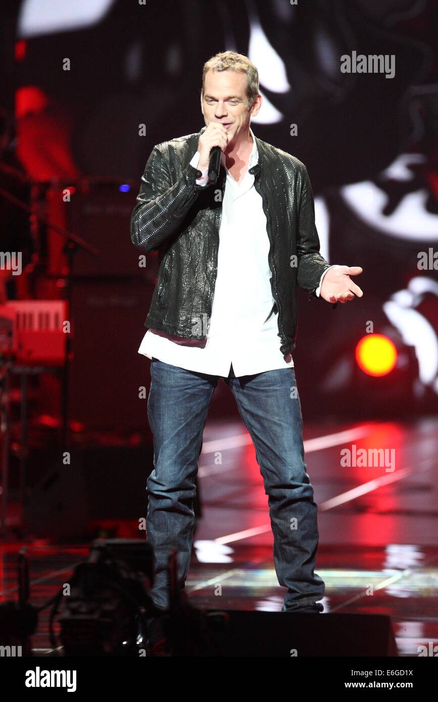 Sopot, Poland 22nd, August 2014 Canadian singer Garou performs live on ...