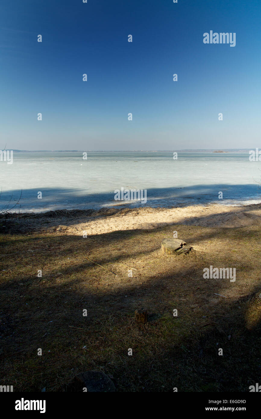 frozen river in spring Stock Photo - Alamy
