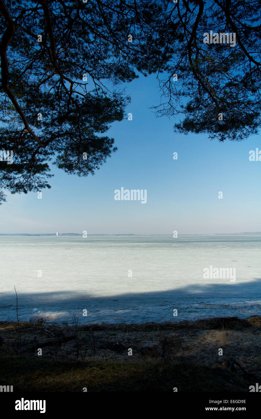frozen river in spring Stock Photo - Alamy