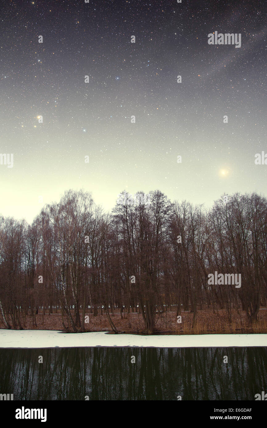 early spring night. Elements of this image furnished by NASA Stock ...