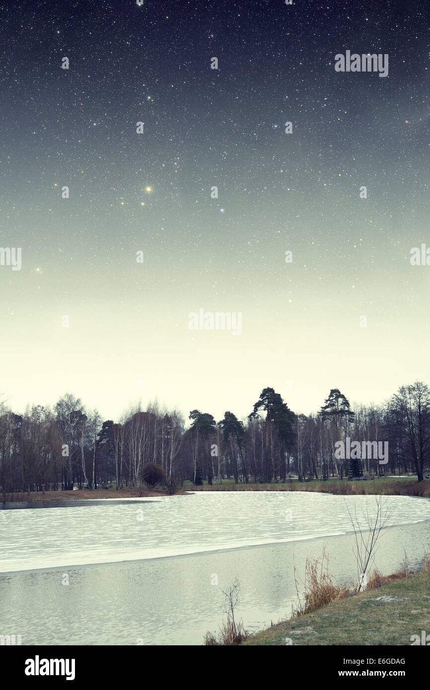 early spring night. Elements of this image furnished by NASA Stock ...