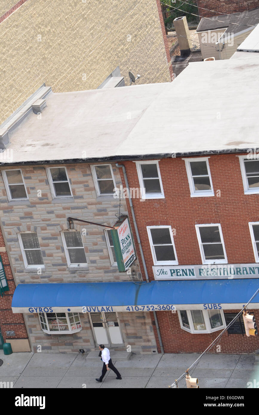 aerial view of a street in Baltimore, Maryland Stock Photo - Alamy