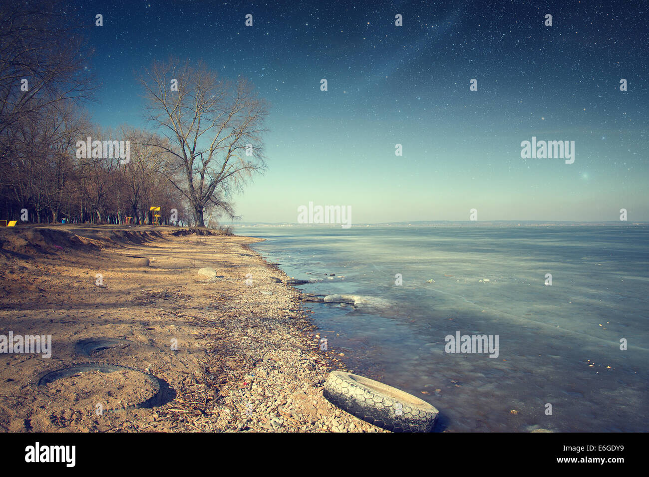 frozen river in spring. Elements of this image furnished by NASA Stock ...