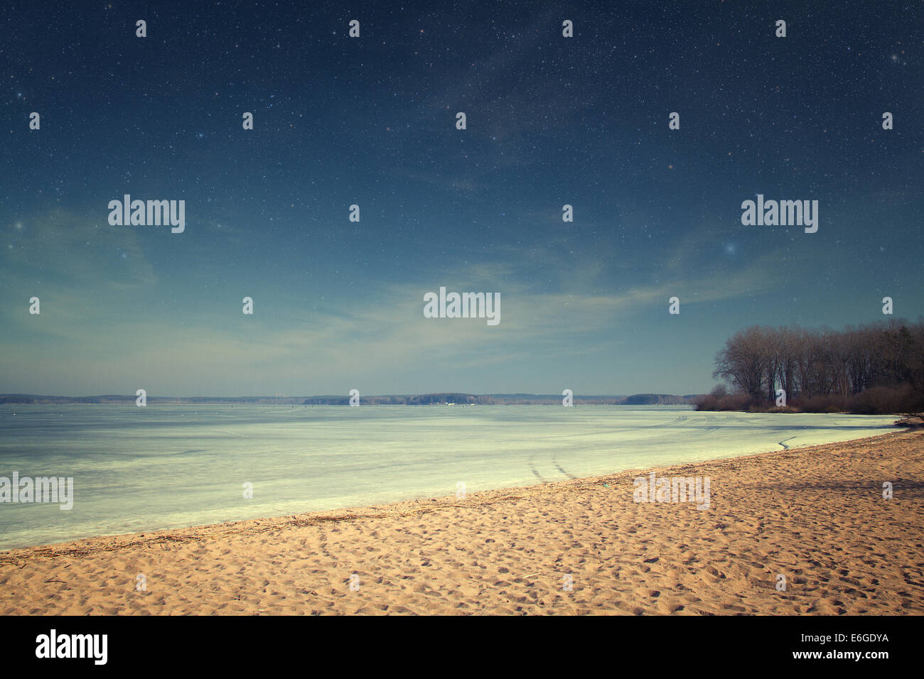 frozen river in spring. Elements of this image furnished by NASA Stock ...