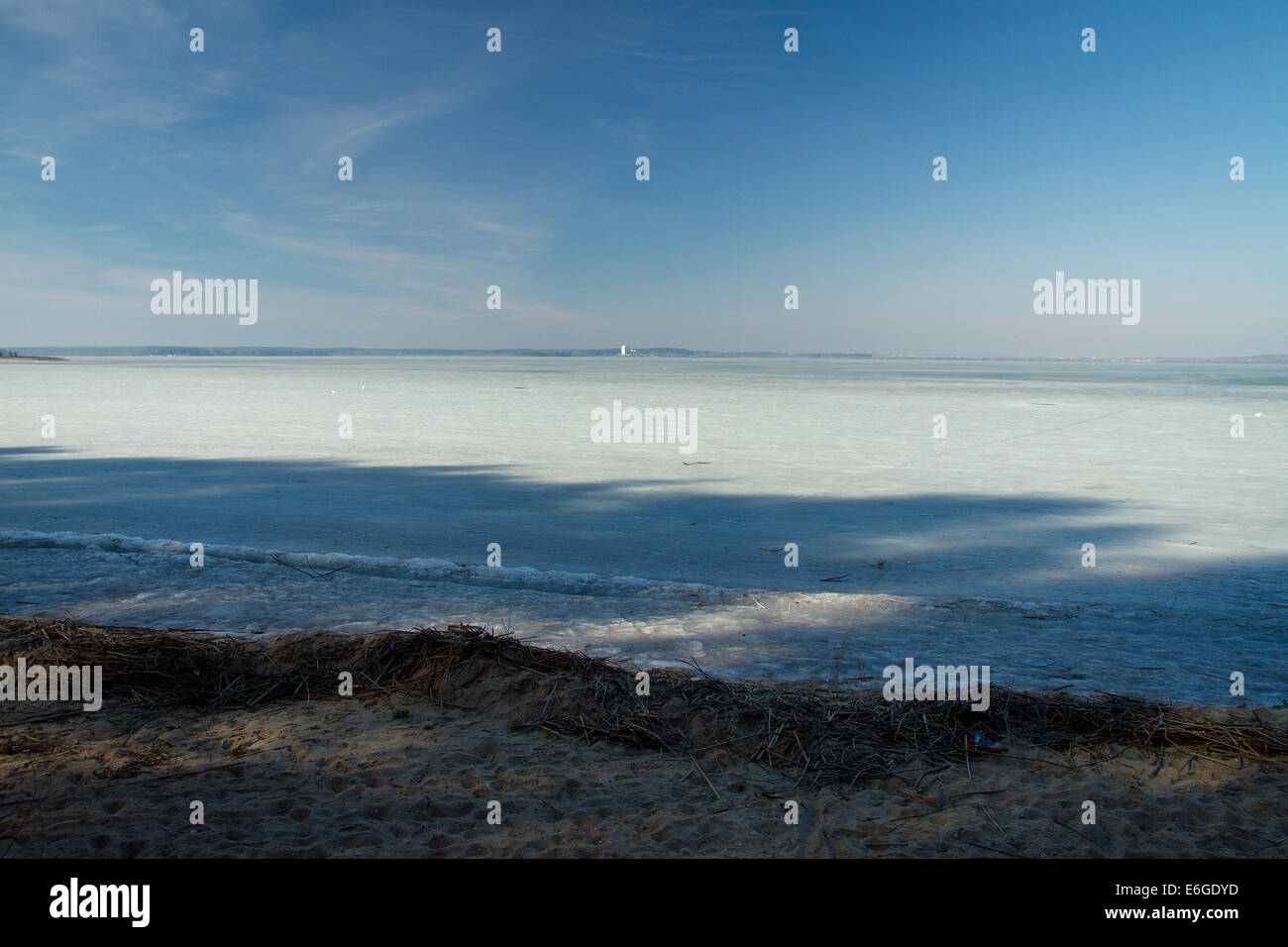 frozen river in spring Stock Photo - Alamy