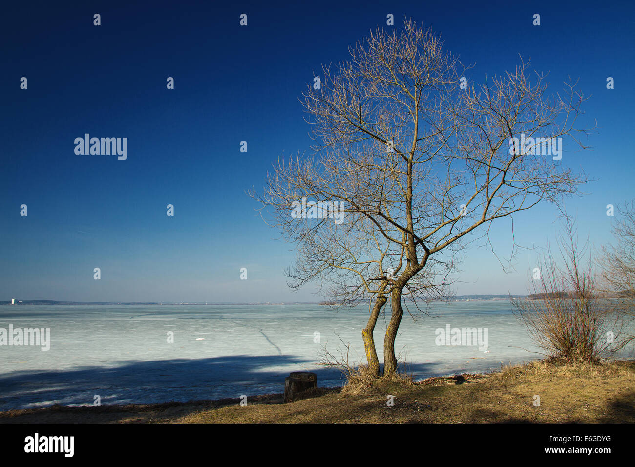 frozen river in spring Stock Photo - Alamy
