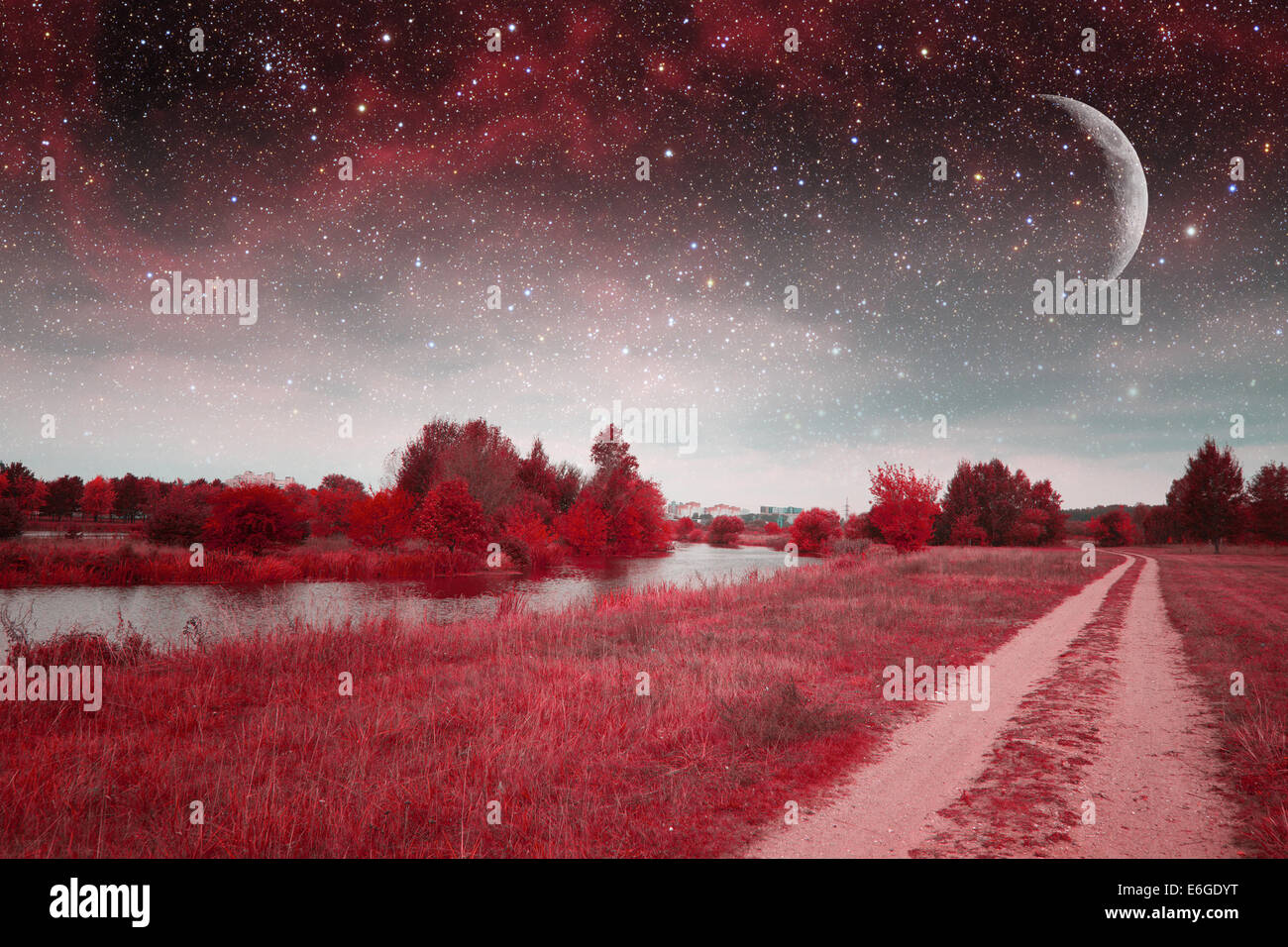 mystical spring night. Elements of this image furnished by NASA summer ...