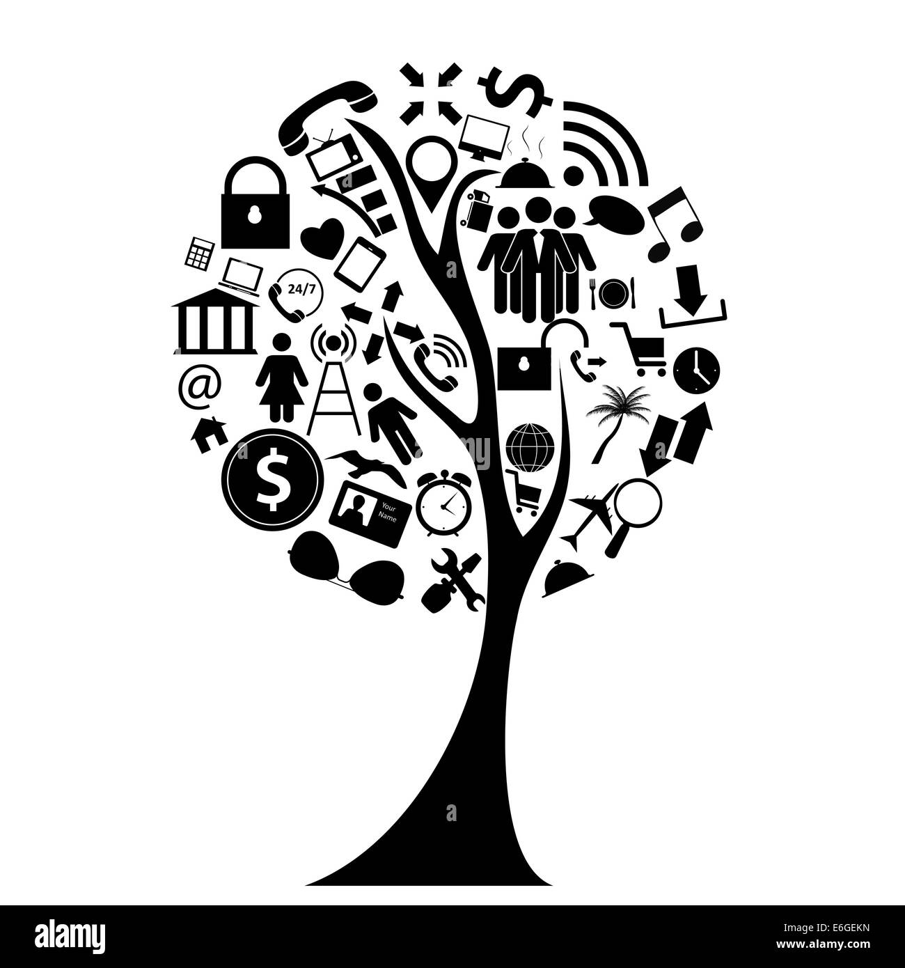 Tree of Social Media Concept Vector Illustration Stock Photo - Alamy