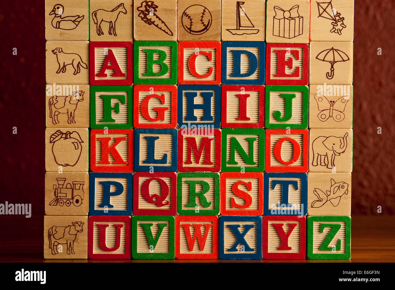 Alphabet Blocks stacked together Stock Photo - Alamy