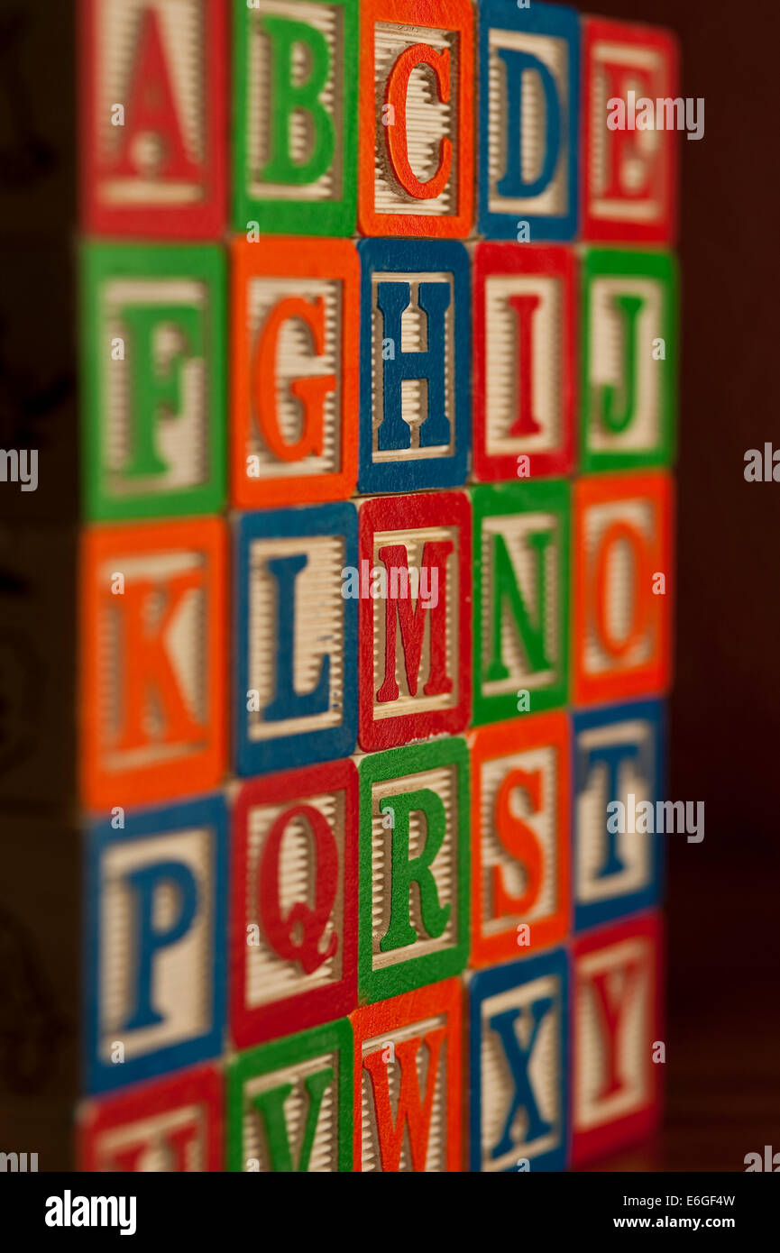 Alphabet Blocks stacked together Stock Photo - Alamy