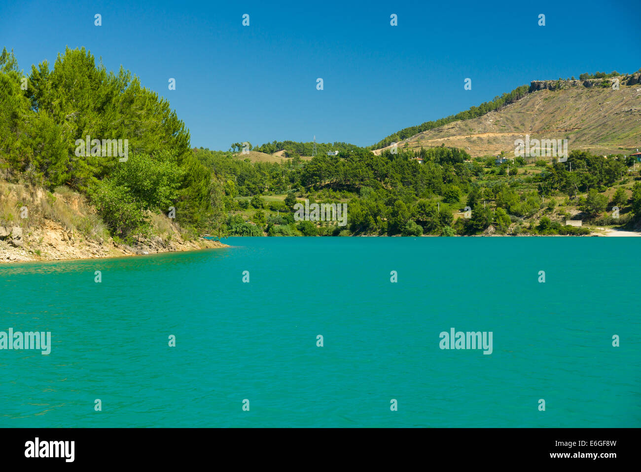 Green lake in the Taurus Mountains. Oymapinar. Antalya Province. Turkey ...