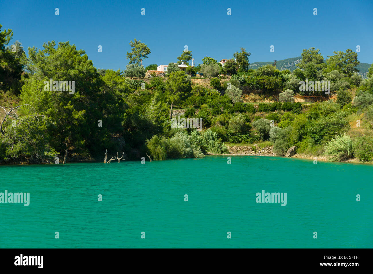 Green lake in the Taurus Mountains. Oymapinar. Antalya Province. Turkey ...