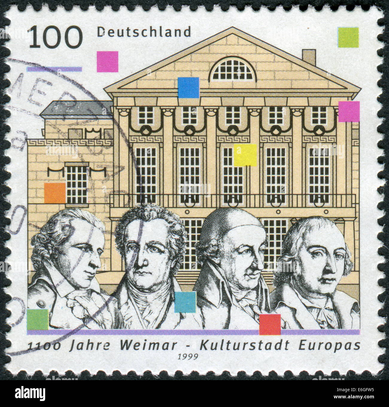 Postage stamp printed in Germany, dedicated to the 1100th anniversary ...