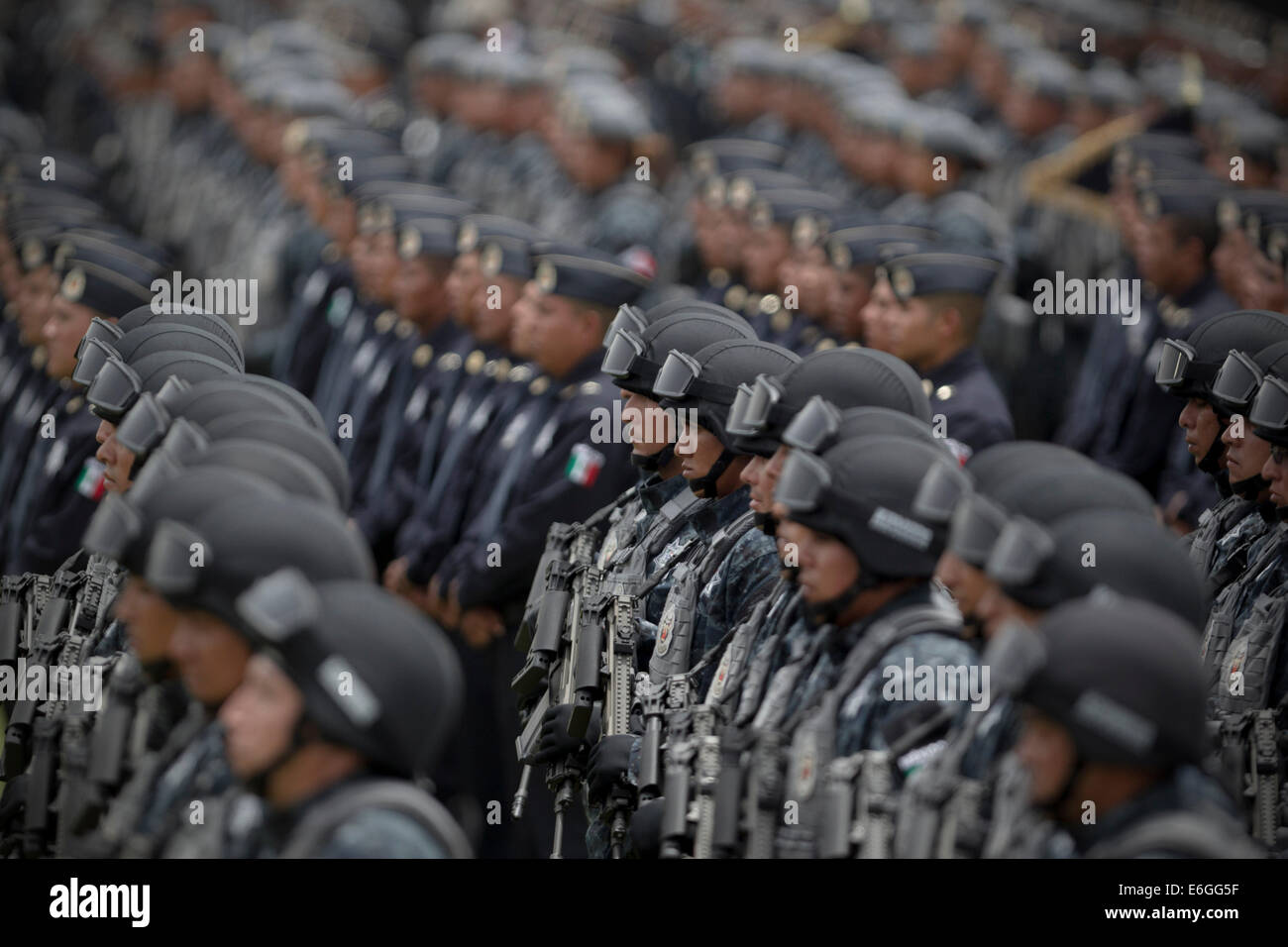 Mexico City, Mexico. 22nd Aug, 2014. Members of the security forces ...
