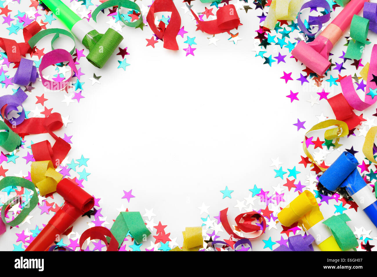 Confetti on white background Stock Photo - Alamy