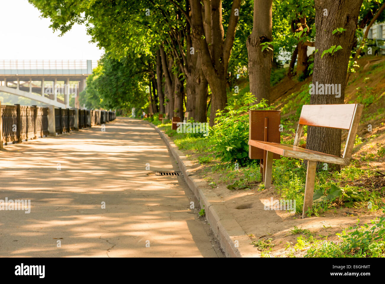 benches in the pedestrian zone on the promenade Stock Photo - Alamy